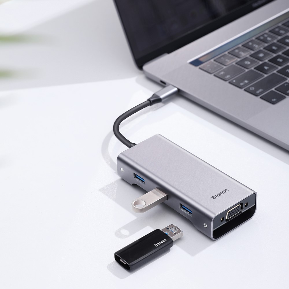 Köp Baseus 8-in-1 Square Desk USB-C Hub Köp Baseus 8-in-1 Square Desk USB-C Hub